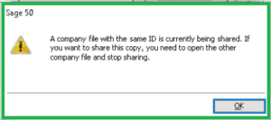 Fixed: Sage Error "This Shared Company is Already Open"