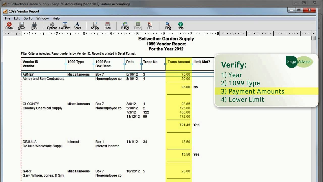 Print 1096/1099 Forms in Sage 50 [Complete Guide]-Accounting Advice