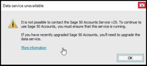 Fix Sage Data Error Unable to Connect to Sage Data Service on Machine